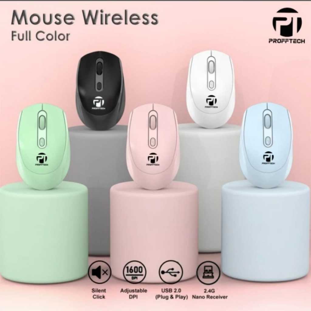 Jual PROFFTECH MOUSE WIRELESS SILENT KLIK | Shopee Indonesia