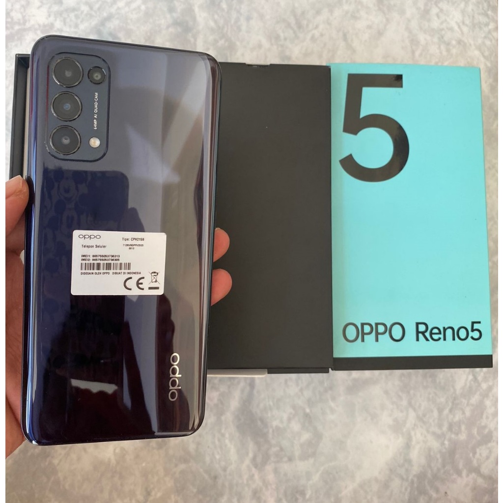 Jual OPPO RENO 5 RAM 8/128 GB SECOND FULLSET GARANSI | Shopee Indonesia