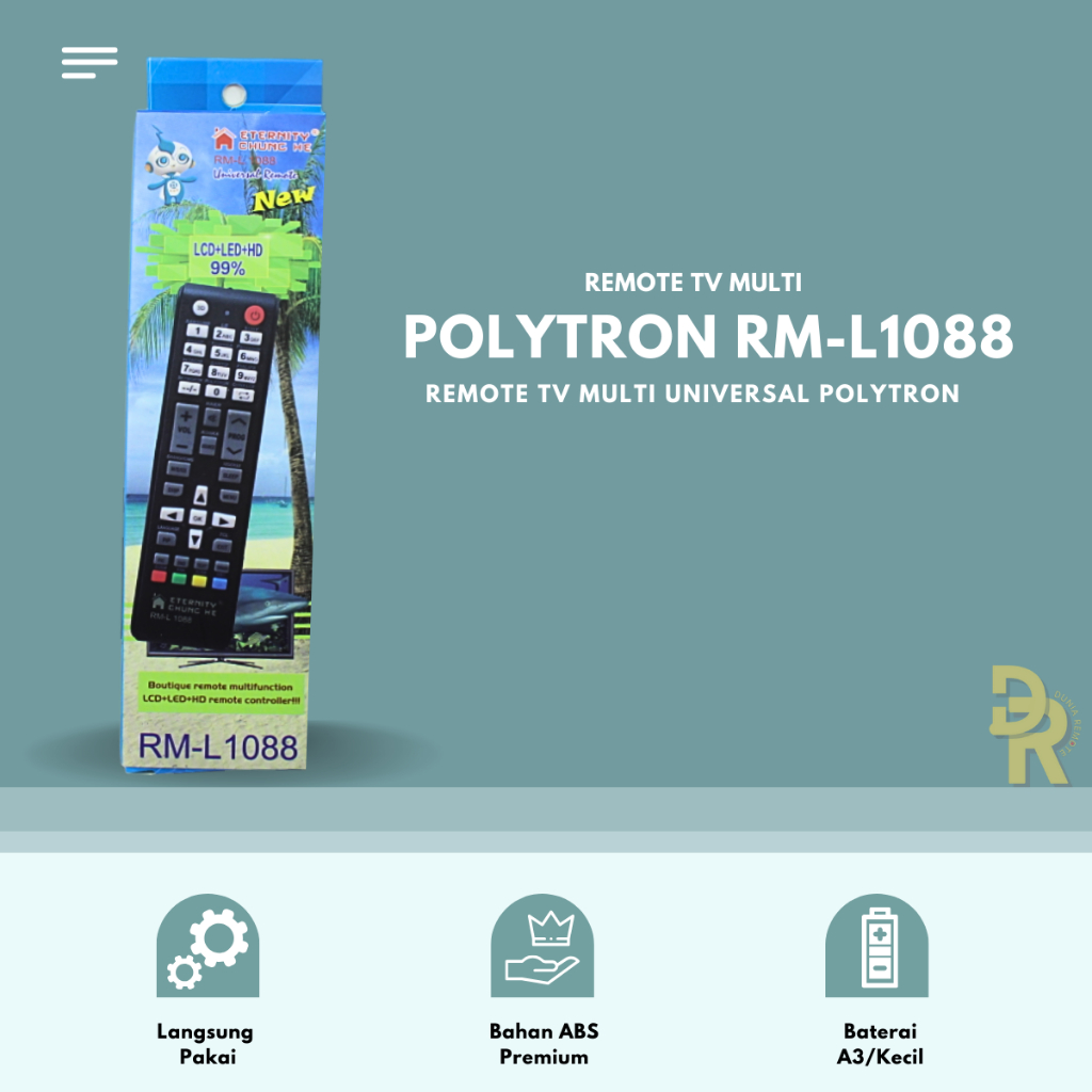 Jual Remot Remote TV Multi RM-L1088 Polytron Multi Universal (Polytron ...