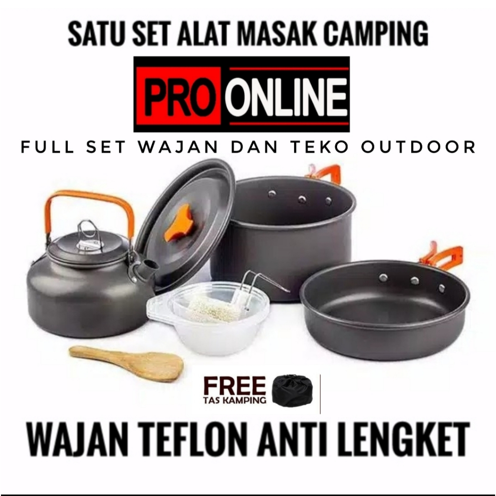 Jual Cooking Set DS 308 Plus Teko - Nesting Alat Masak Camping | Shopee ...