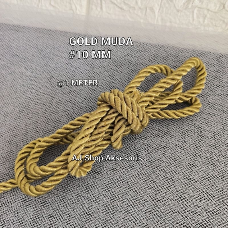 Jual PER METER TALI EMAS / TALI KUR TAMBANG GOLD UKURAN 3 MM /5 MM /7 ...