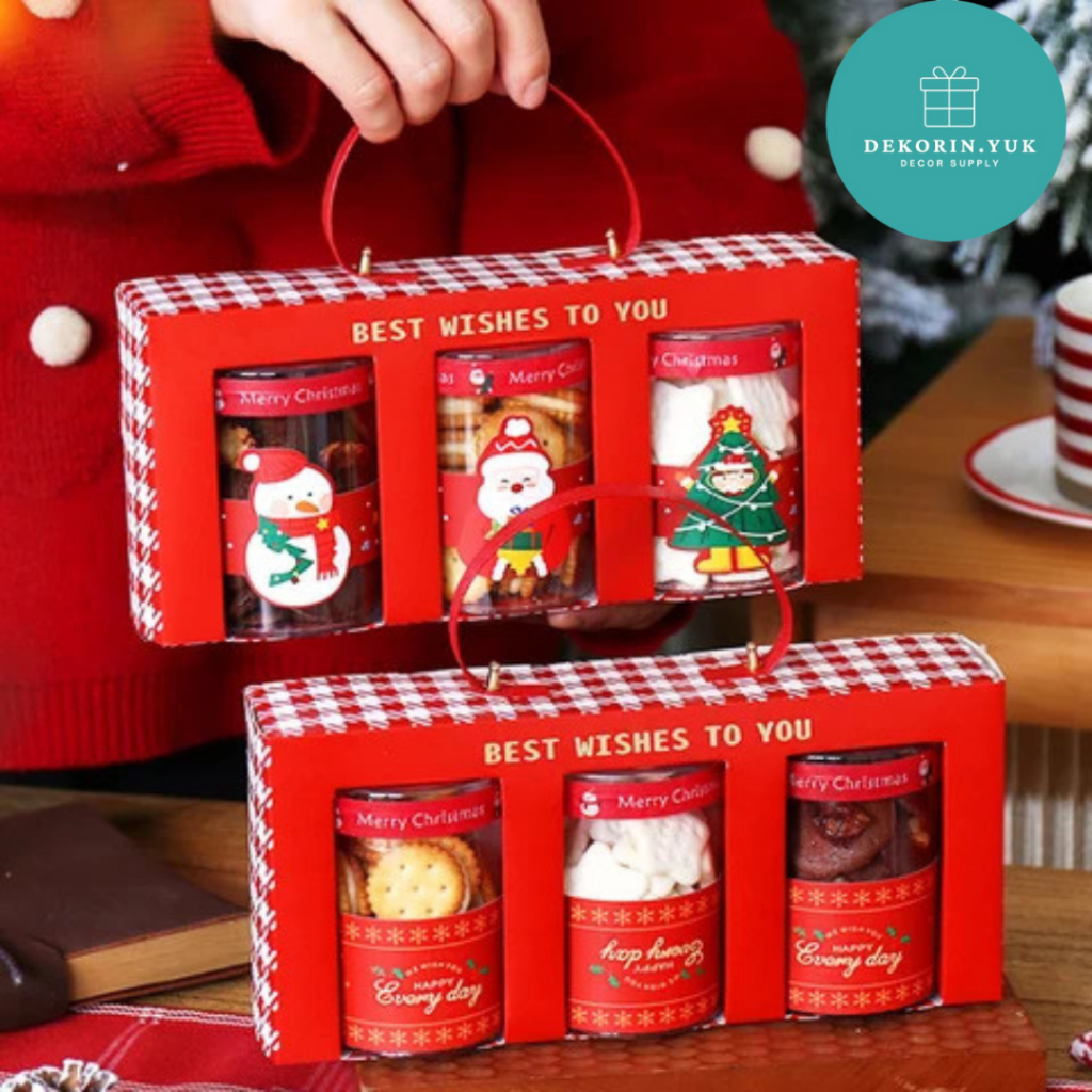 Jual BOX 3 TOPLES BEST WISHES NATAL box packaging hampers box cookies ...