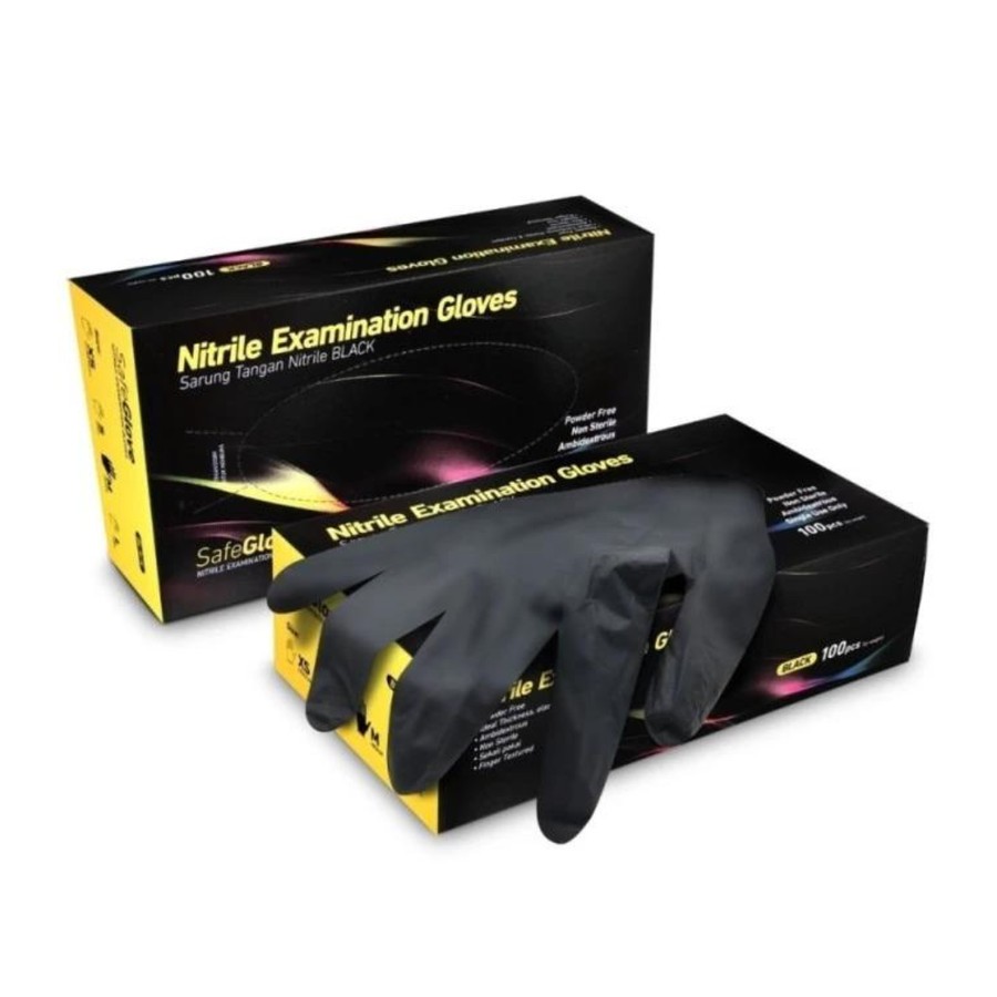 Jual Sarung Tangan Nitril Hitam Hand Glove Nitrile Black Handscoon isi ...