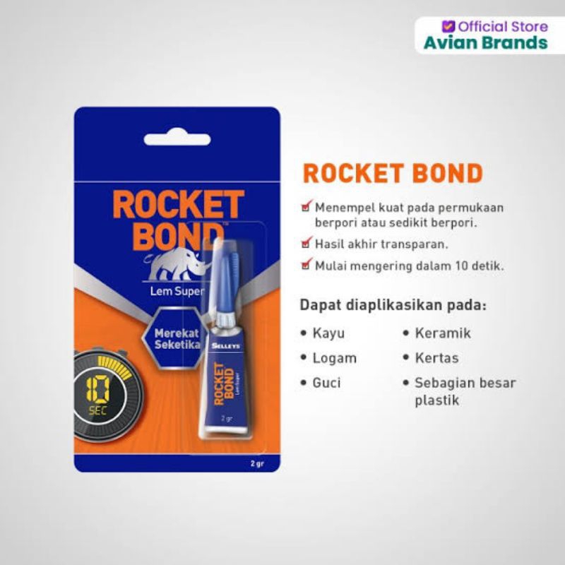 Jual LEM SUPER ROCKET BOND BY SELLEYS | Lem super rekat 10 detik ...