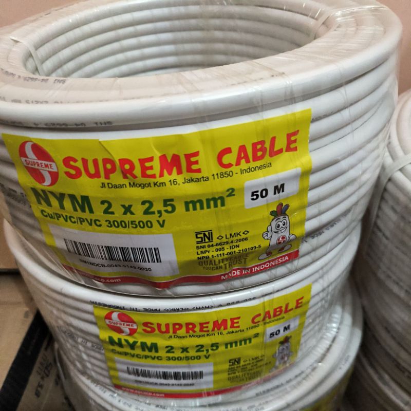 Jual (TERMURAH) KABEL NYM 2X2.5 2X2,5 mm 50M (METER) SUPREME | Shopee Indonesia