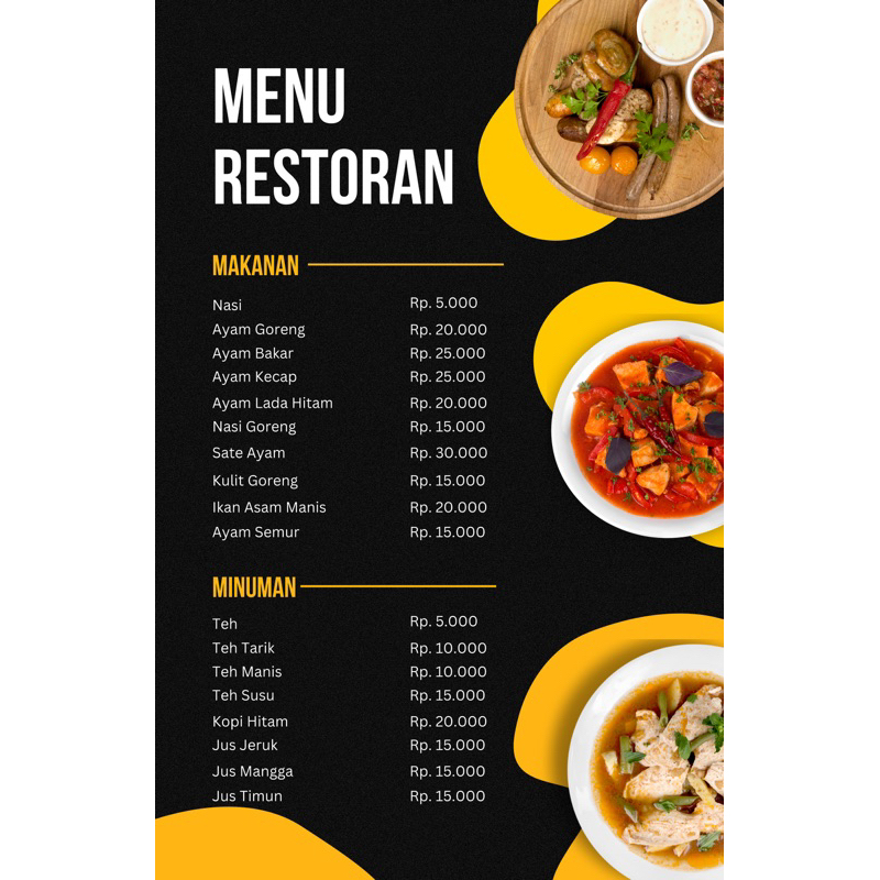 Jual Cetak Menu A4/Desain Menu/Menu Makanan (Bisa COD) | Shopee Indonesia