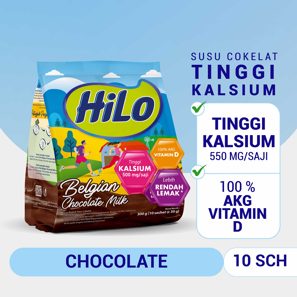 Jual Hilo Belgian Chocolate Milk Bag - Susu Tinggi Kalsium Rendah Lemak ...