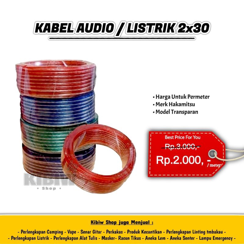Jual Kabel Audio / Kabel Listrik 2x30 Harga Permeter | Shopee Indonesia