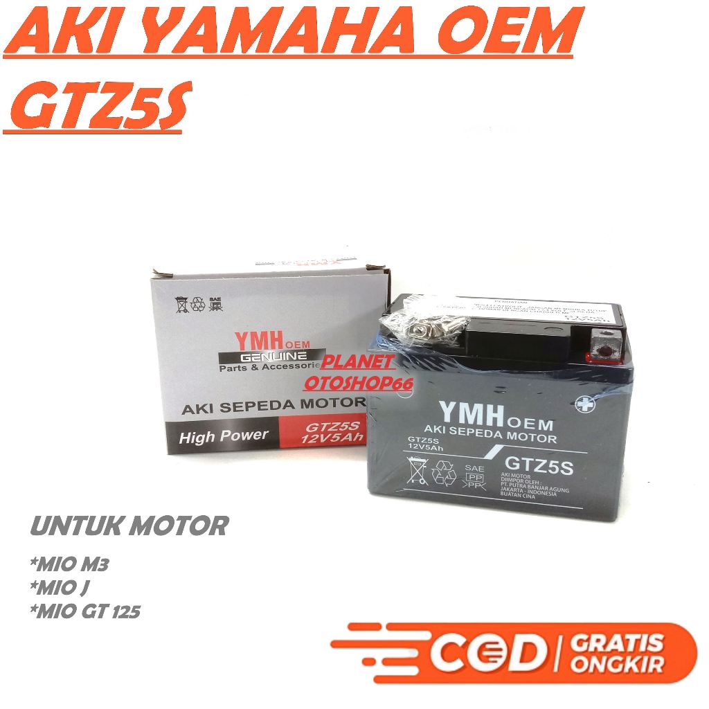 Jual AKI KERING YAMAHA OEM GTZ5S 5 AMPER / YAMAHA MIO J / MIO M3 / MIO GT 125 / MIO SOUL / XEON ...