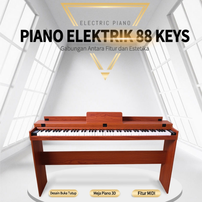 Jual Piano Digital Pemula 88-Keys Hitam / Smart Electric Flip Piano ...