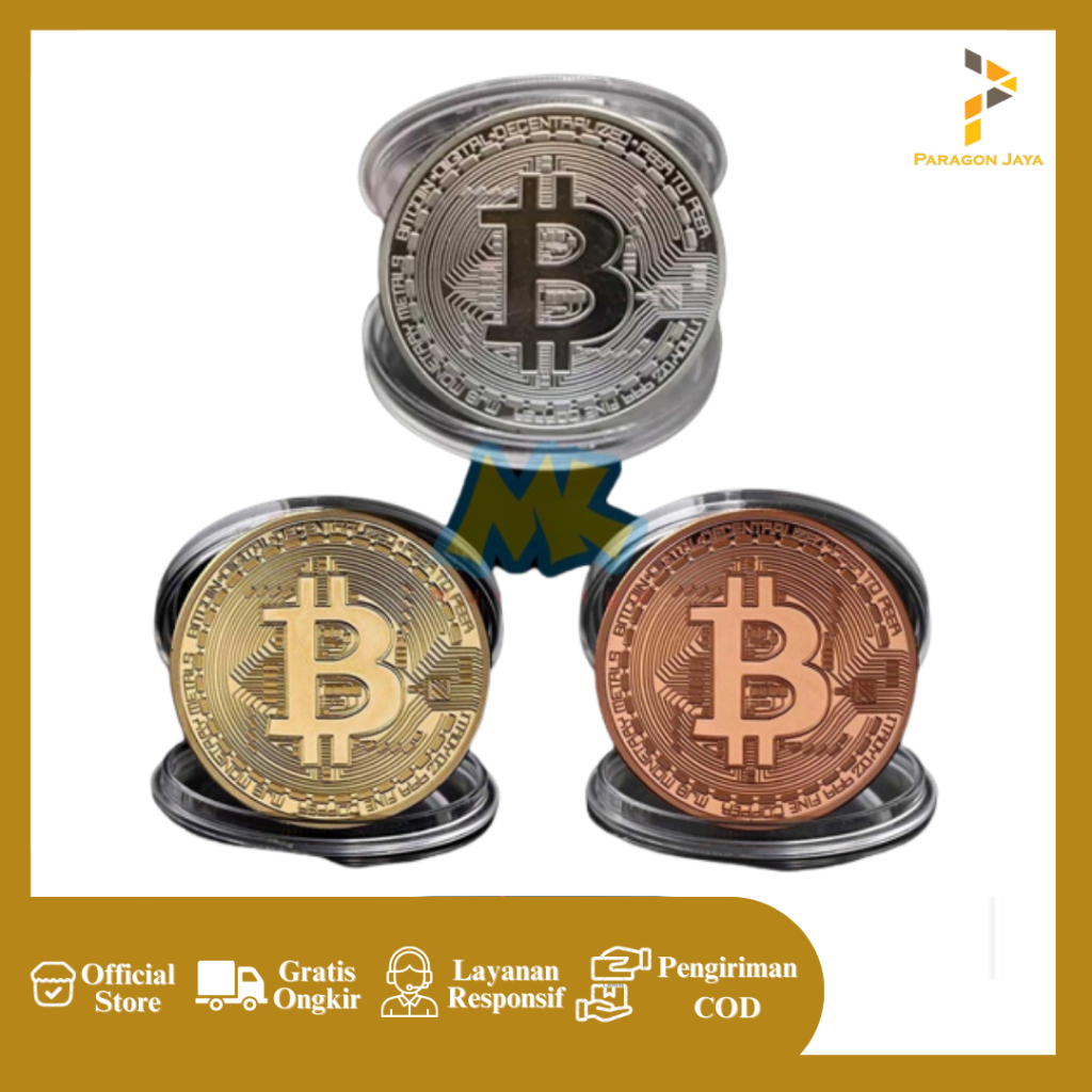 Jual Coin Koin Fisik BTC Bitcoin Gold Plated Pajangan Koleksi Souvenir ...