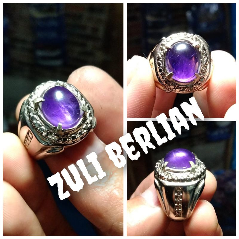 Jual Batu ungu kecubung Brazil natural asli ring cakar | Shopee Indonesia