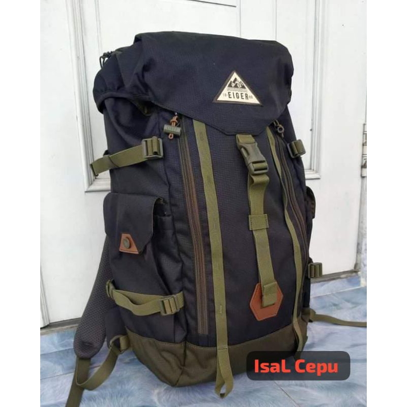 Jual Ransel Eiger Migrate 35L Hitam/Olive Original | Shopee Indonesia