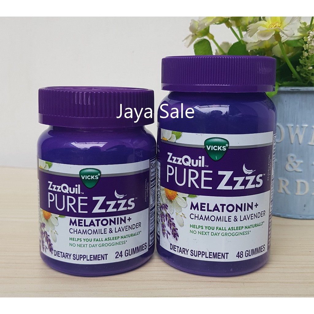 Jual Vicks ZzzQuil Pure Zzzs Melatonin Chamomile Lavender 2mg | Shopee Indonesia