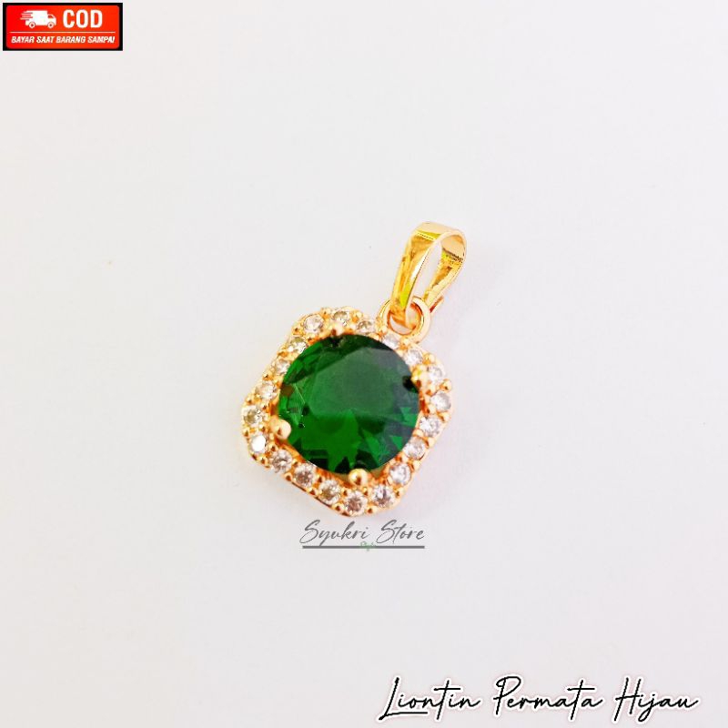 Jual Liontin Terbaru Permata Hijau Kekinian Anti Karat Anti Luntur Anti ...