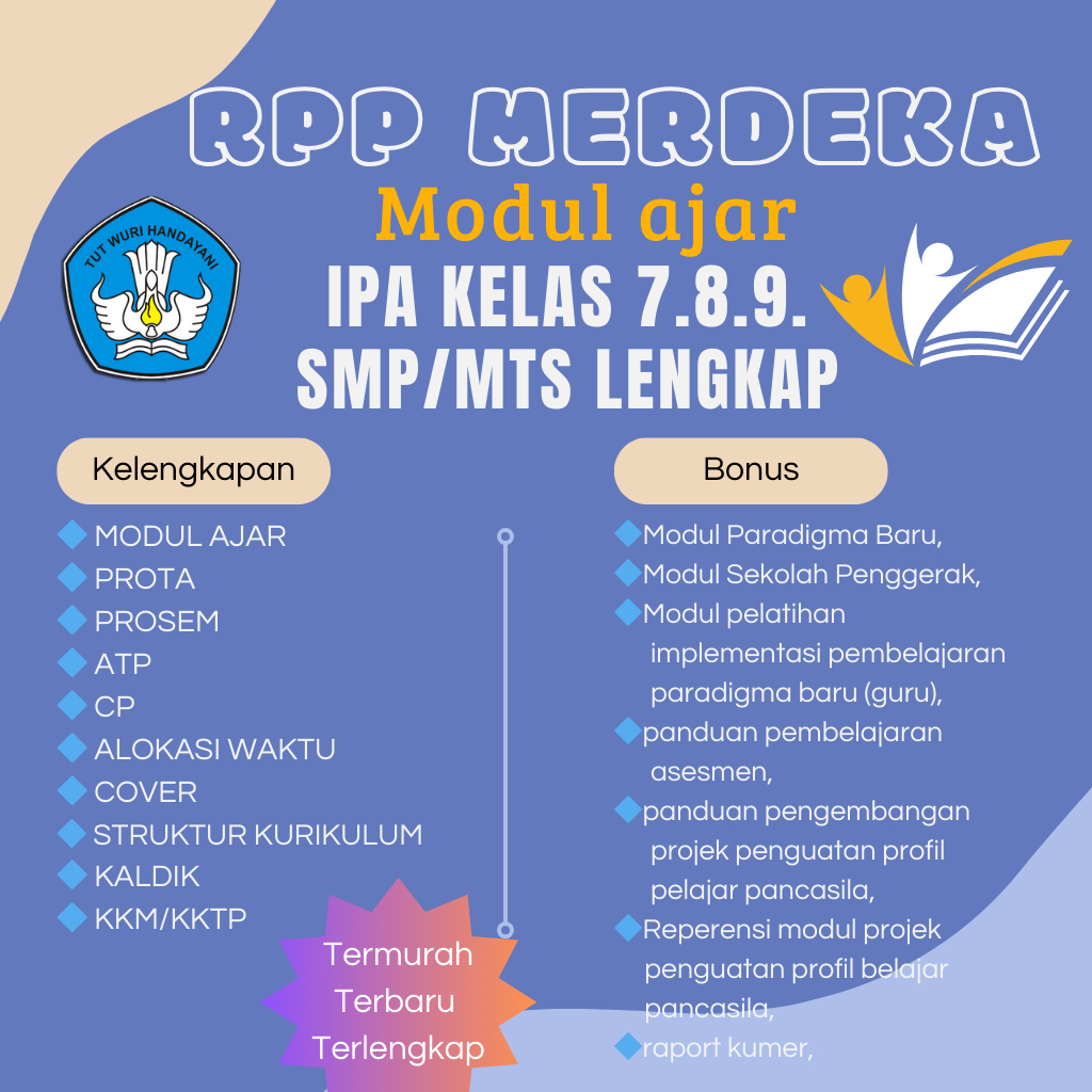 Jual MODUL AJAR IPA KELAS 7,8,9 SMP/MTS KURIKULUM MERDEKA LENGKAP ...