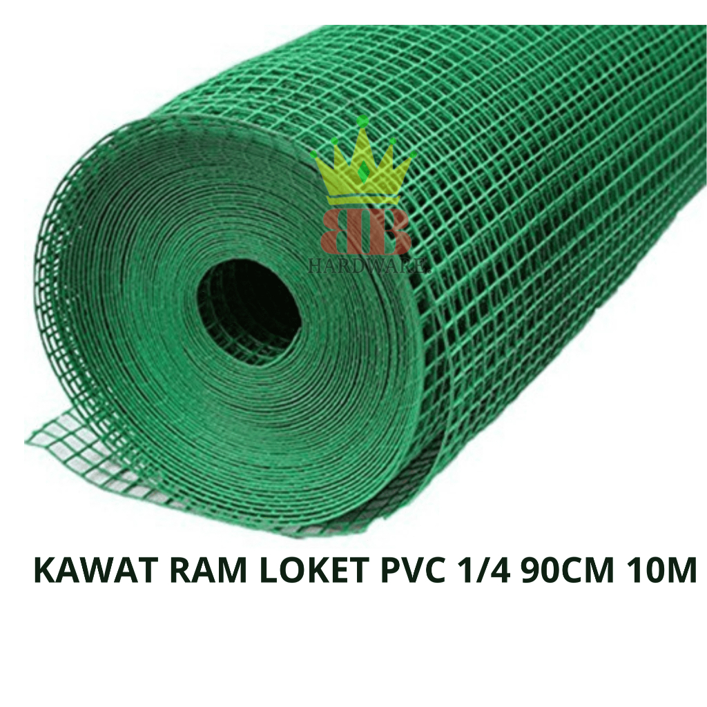 Jual KAWAT LOKET PVC 1/4 X 1/4 X 90 - 9 METER / KAWAT PAGAR, KANDANG ...