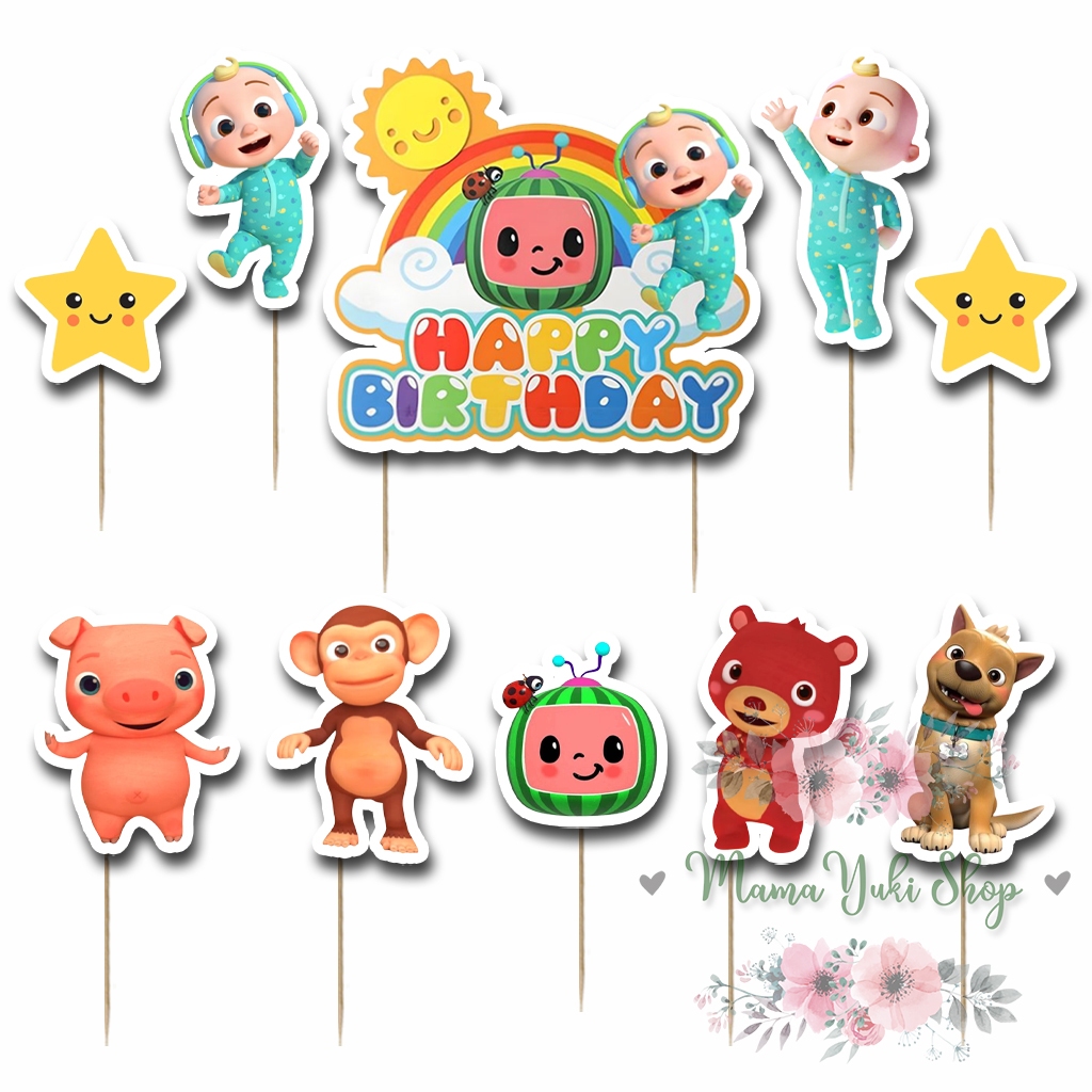 Jual Topper Cake Hiasan Kue Ulang Tahun Anak COCOMELON (C) | Shopee ...