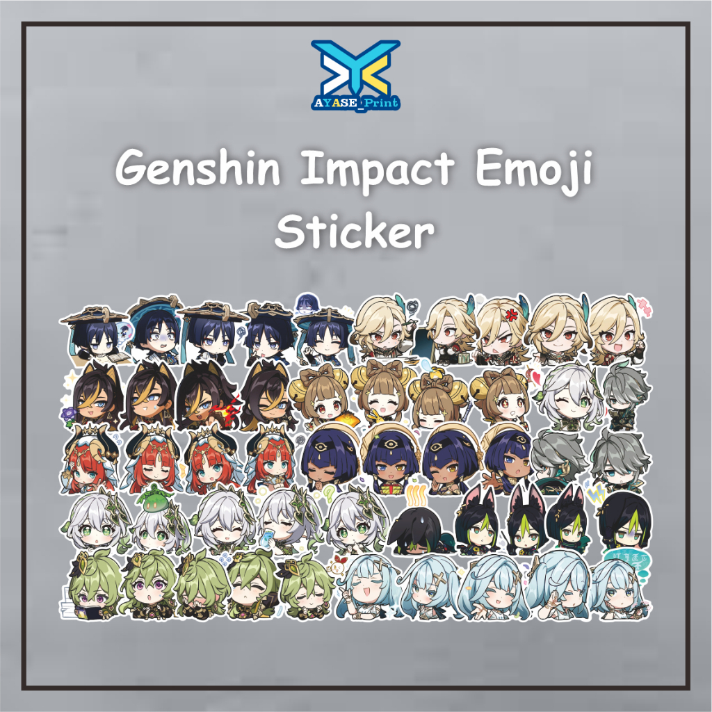 Jual Sticker Genshin Impact Emoji Sticker Vinyl | Stiker Set Genshin ...