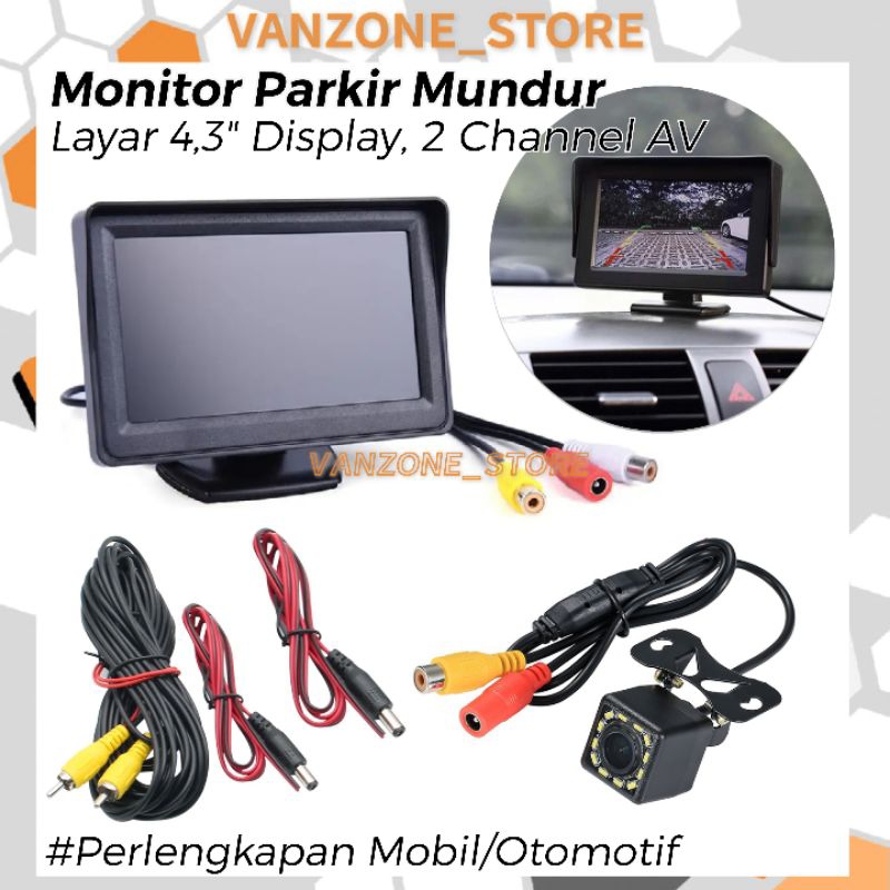 Jual Monitor Parkir Mundur Mobil TFT Layary LCD Display 4.3 Inch ...