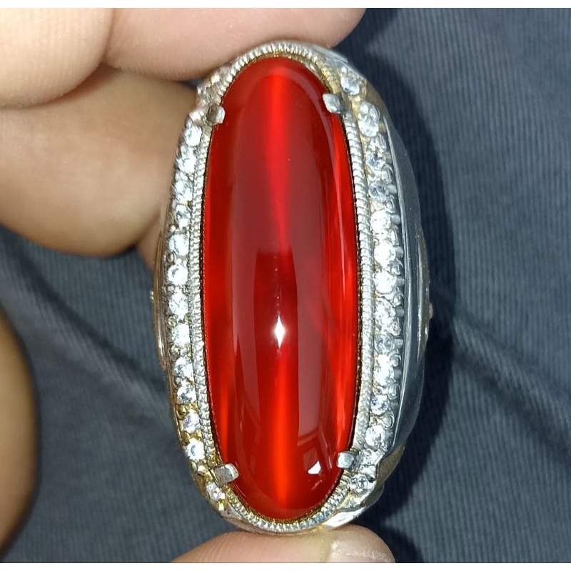 Jual RED JUARA KONTES NATURAL BATU AKIK RED RAFLESIA SUPER CAT EYE HQ ...