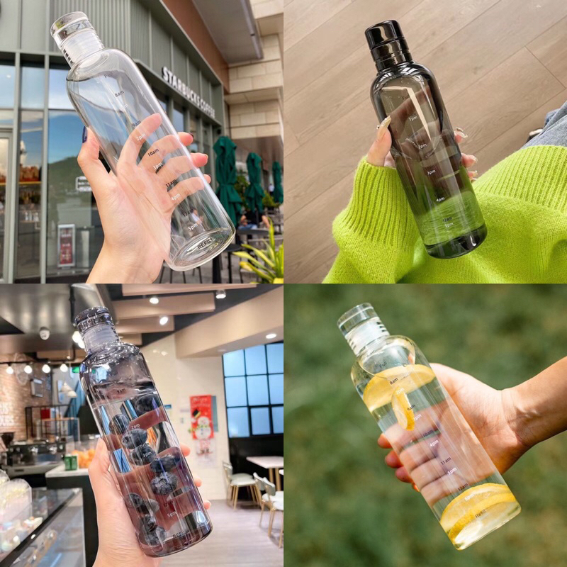 Jual Botol Minum Estetik Botol Bening 500ml 750ml | Shopee Indonesia