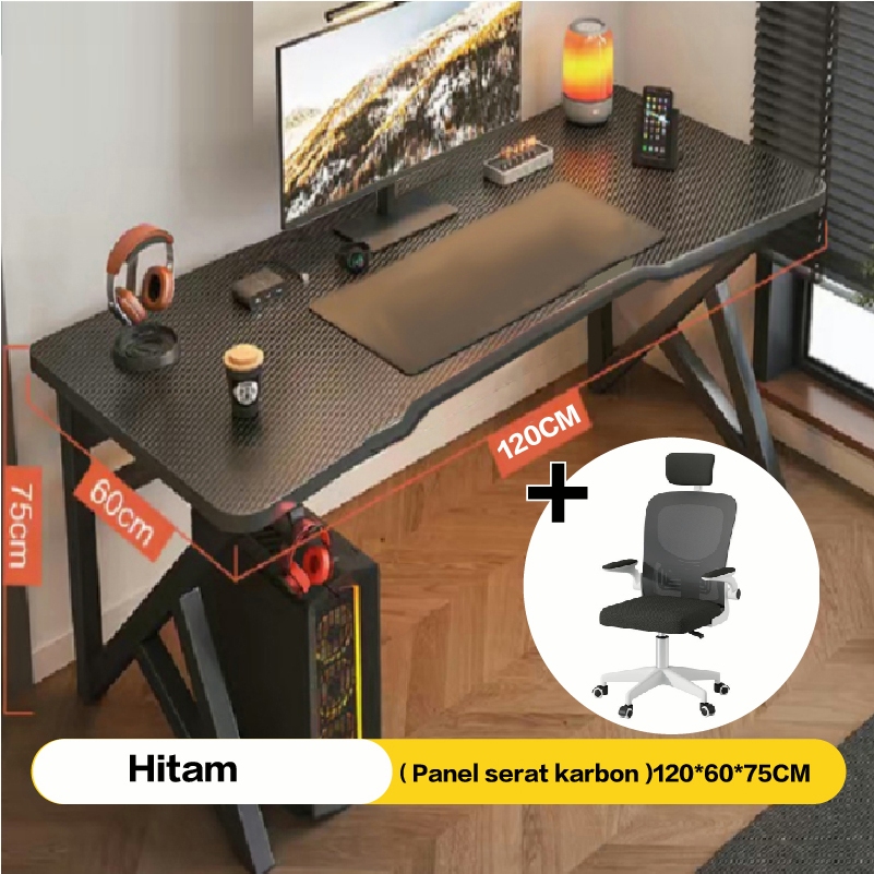 Jual Damaindah Meja Gaming Serat Karbon 140 CM / Meja Komputer ...