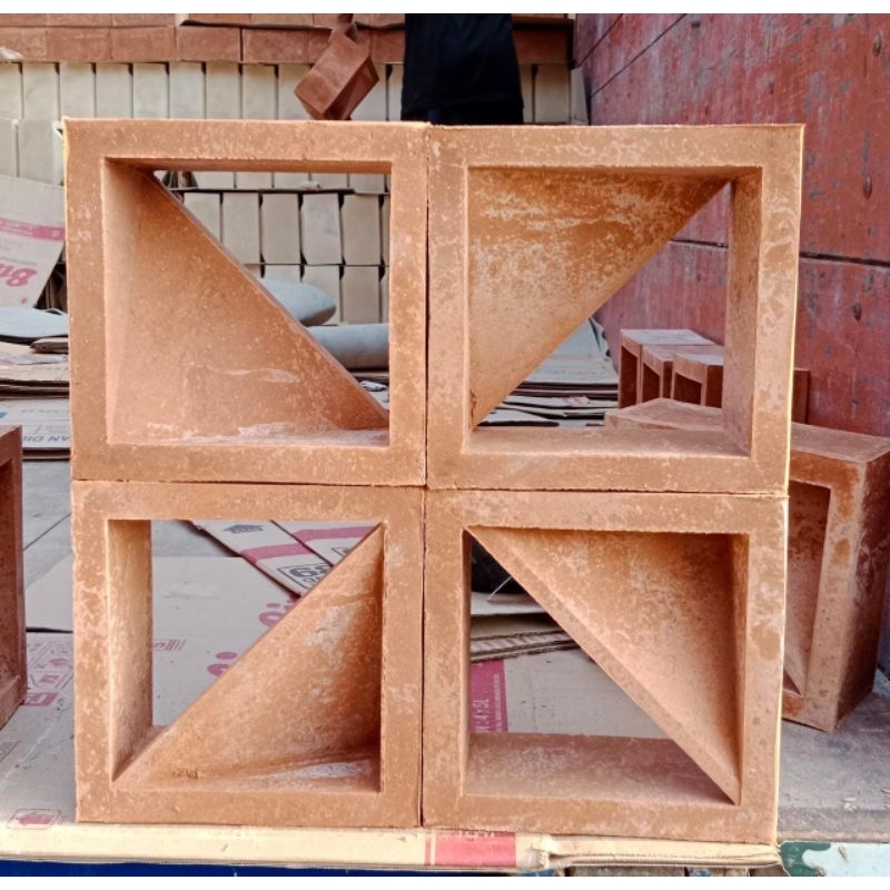 Jual roster loster minimalis motif MC sebelah merah bata | Shopee Indonesia