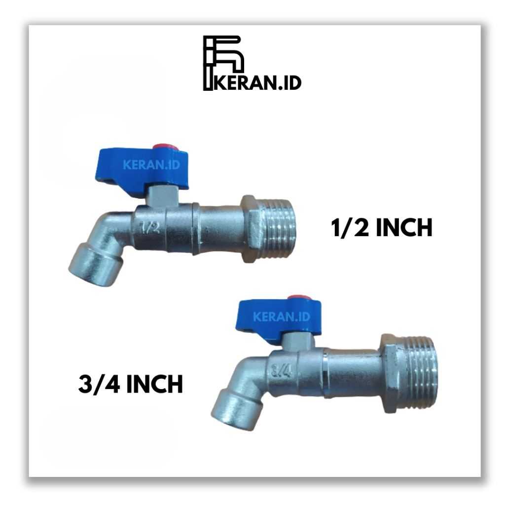 Jual [KERAN.ID] Kran Tembok Model Onda 1/2" DAN 3/4" Body Panjang ...