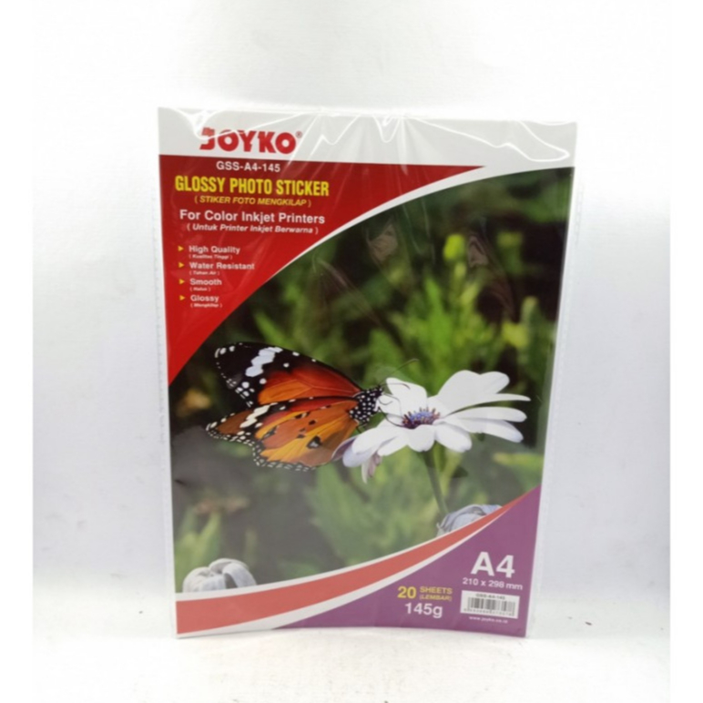 Jual kertas foto joyko stiker 145gr/paper glossy photo sticker 145gr ...
