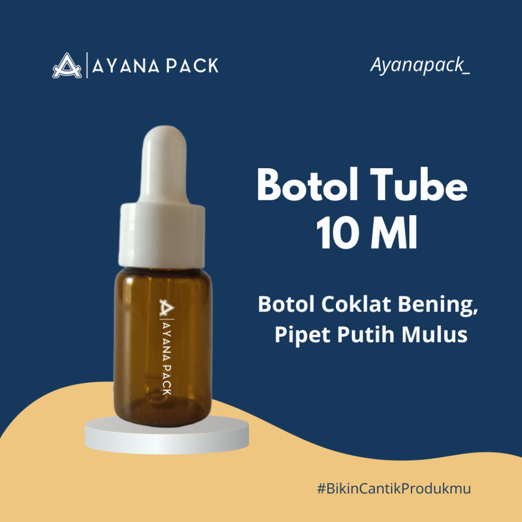 Jual Botol Tube Tipis Pipet Serum Kaca Coklat 10 ml Putih Mulus ...