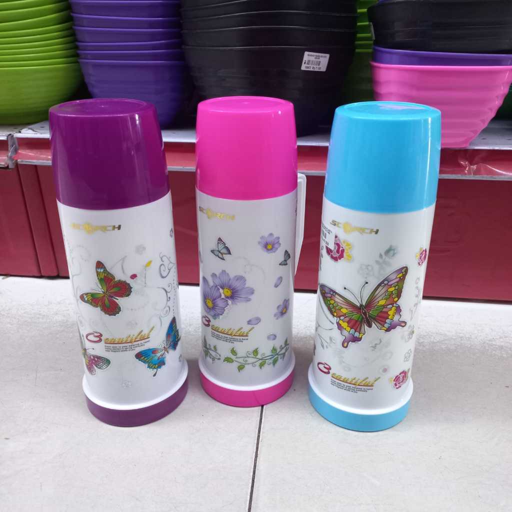 Jual Thermos Air Kaca Plastik 450ml- SC-TRP 1012 050 | Termos / Tempat ...