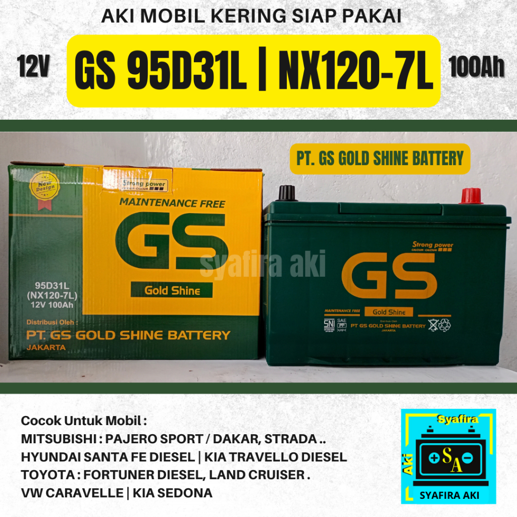 Jual AKI MOBIL PAJERO DAKAR, VW VERELLE GS 95D31L MF | Shopee Indonesia