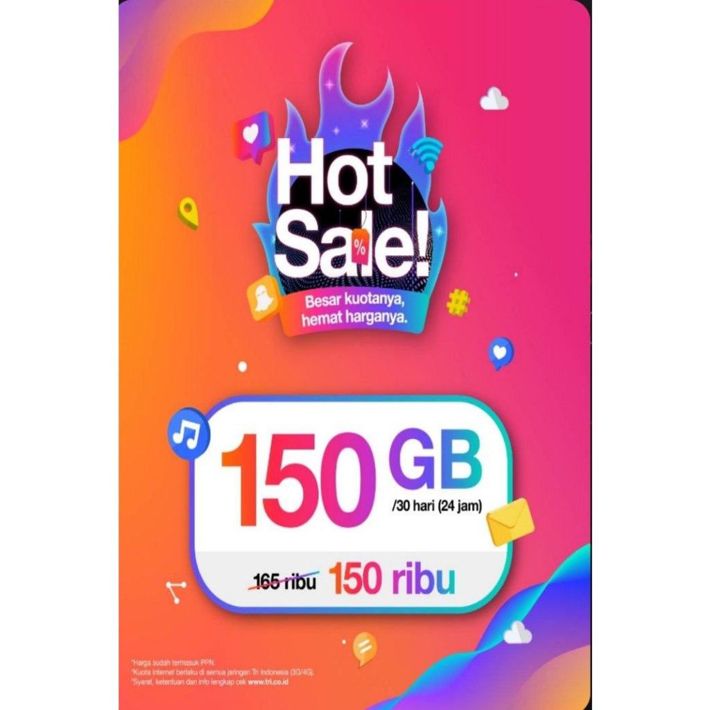 Jual TRI HAPPY 150GB FULL REGULER | Shopee Indonesia