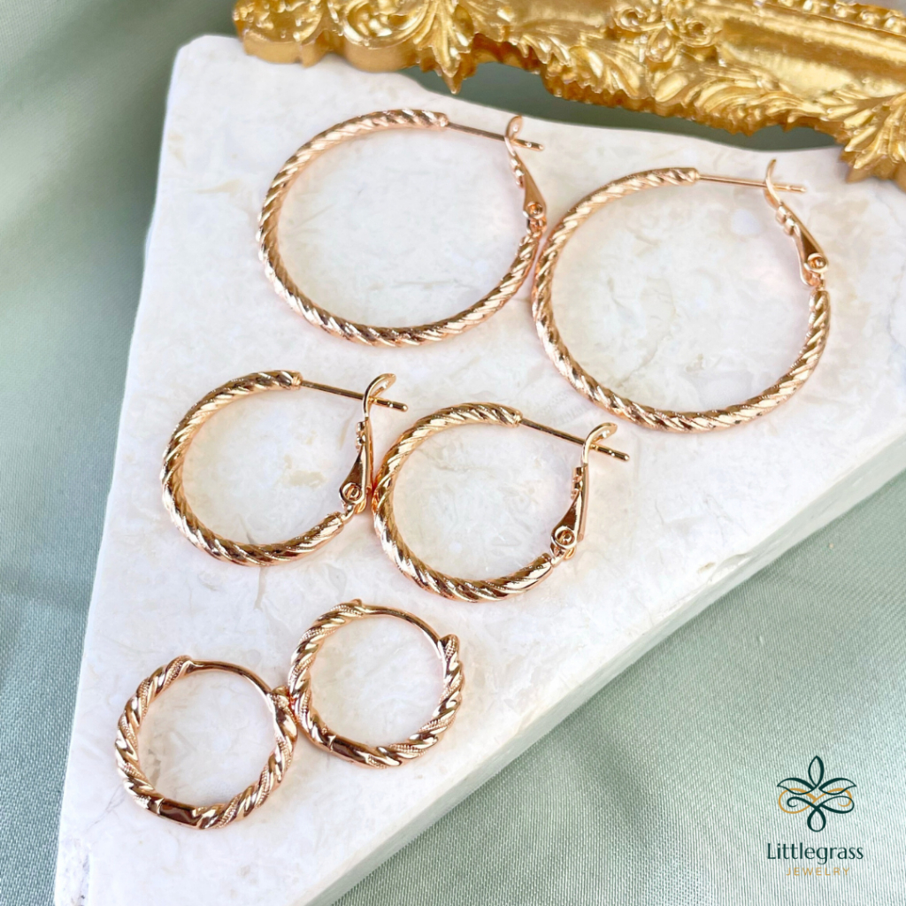 Jual Anting Gold Plated Gipsy Wanita Spiral - Earrings Hoop - Perhiasan ...