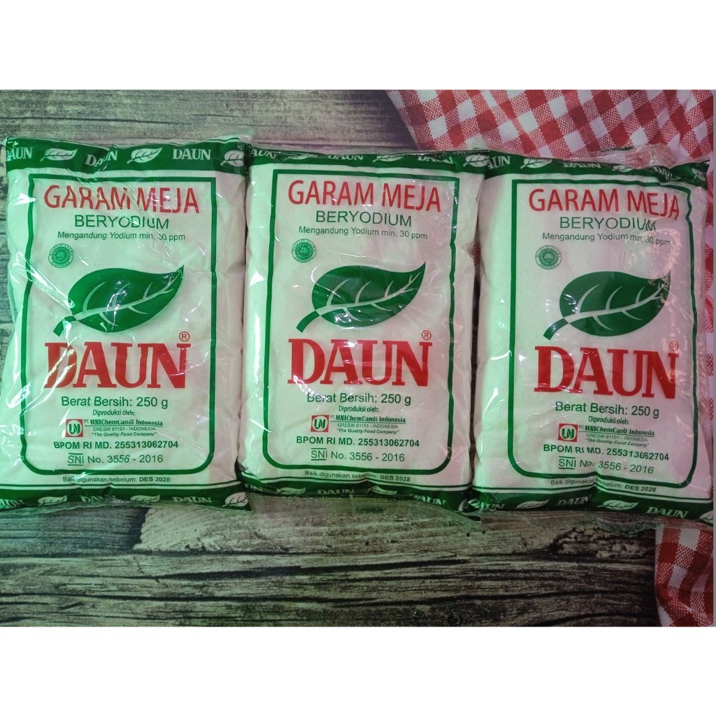 Jual Garam Halus cap Daun 250 gram / Garam Dapur / Garam Meja | Shopee ...