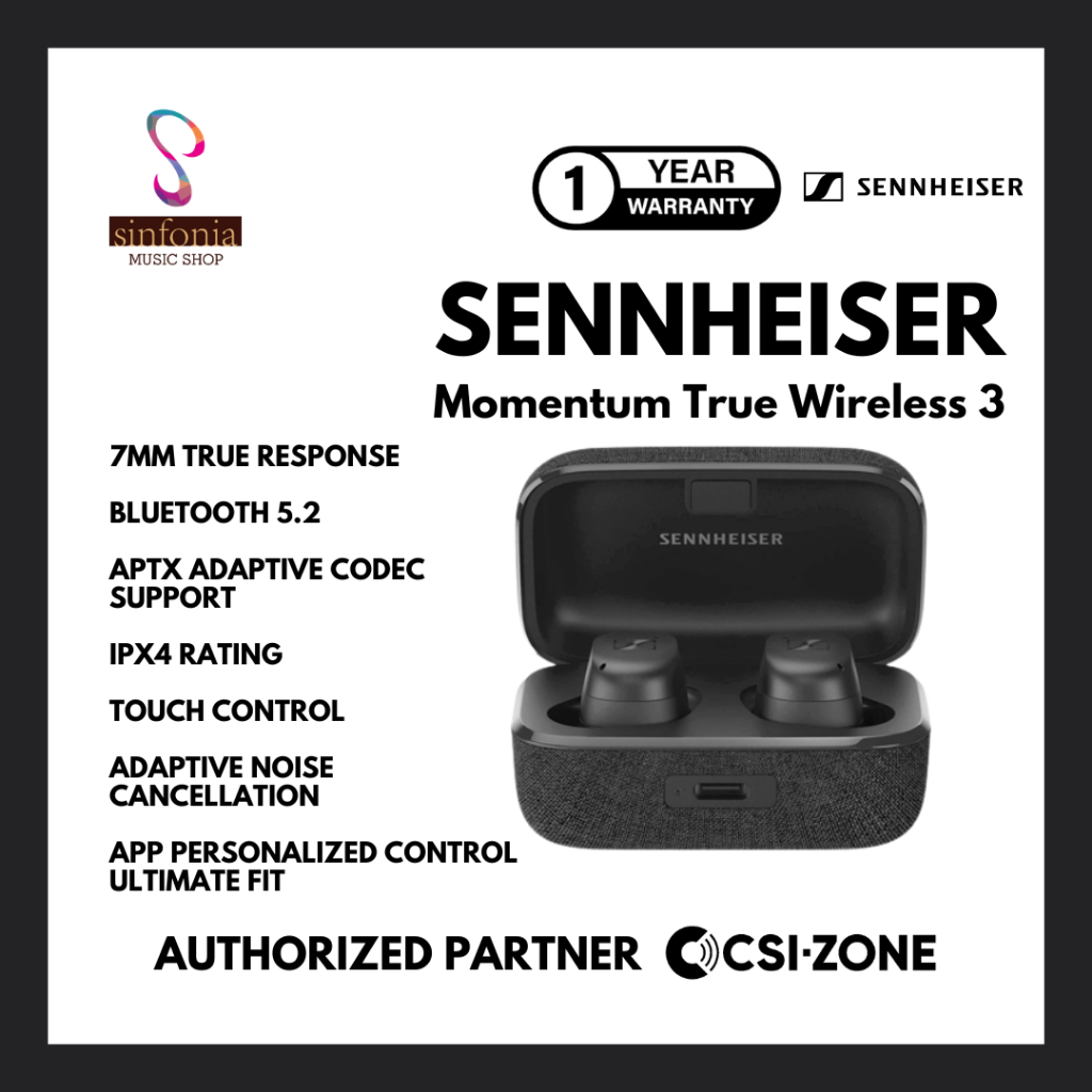 Jual Sennheiser Momentum True Wireless 3 / MTW3 ANC In Ear Earphone - Graphite | Shopee Indonesia