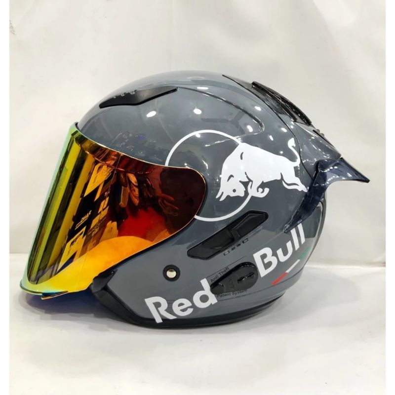 Jual HELM KYT GALAXY FLAT R GREY GLOSY PAKET RED BULL | Shopee Indonesia