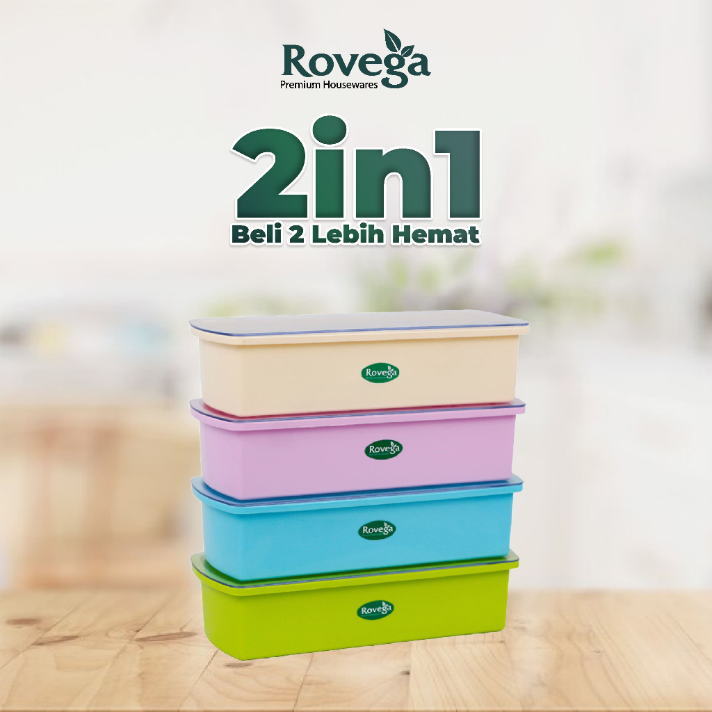 Jual 2in1 Rovega Kotak Sendok Plastik Premium Cutlery Box Food Grade ...