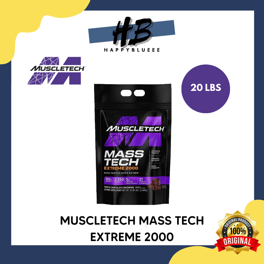 Jual MUSCLETECH MASSTECH EXTREME 2000 MASS TECH 20LBS MASS GAINER ...