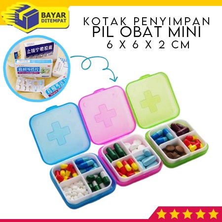 Jual Kotak Obat Pil Kapsul Mini 4 Sekat Medicine Box Portable | Shopee ...