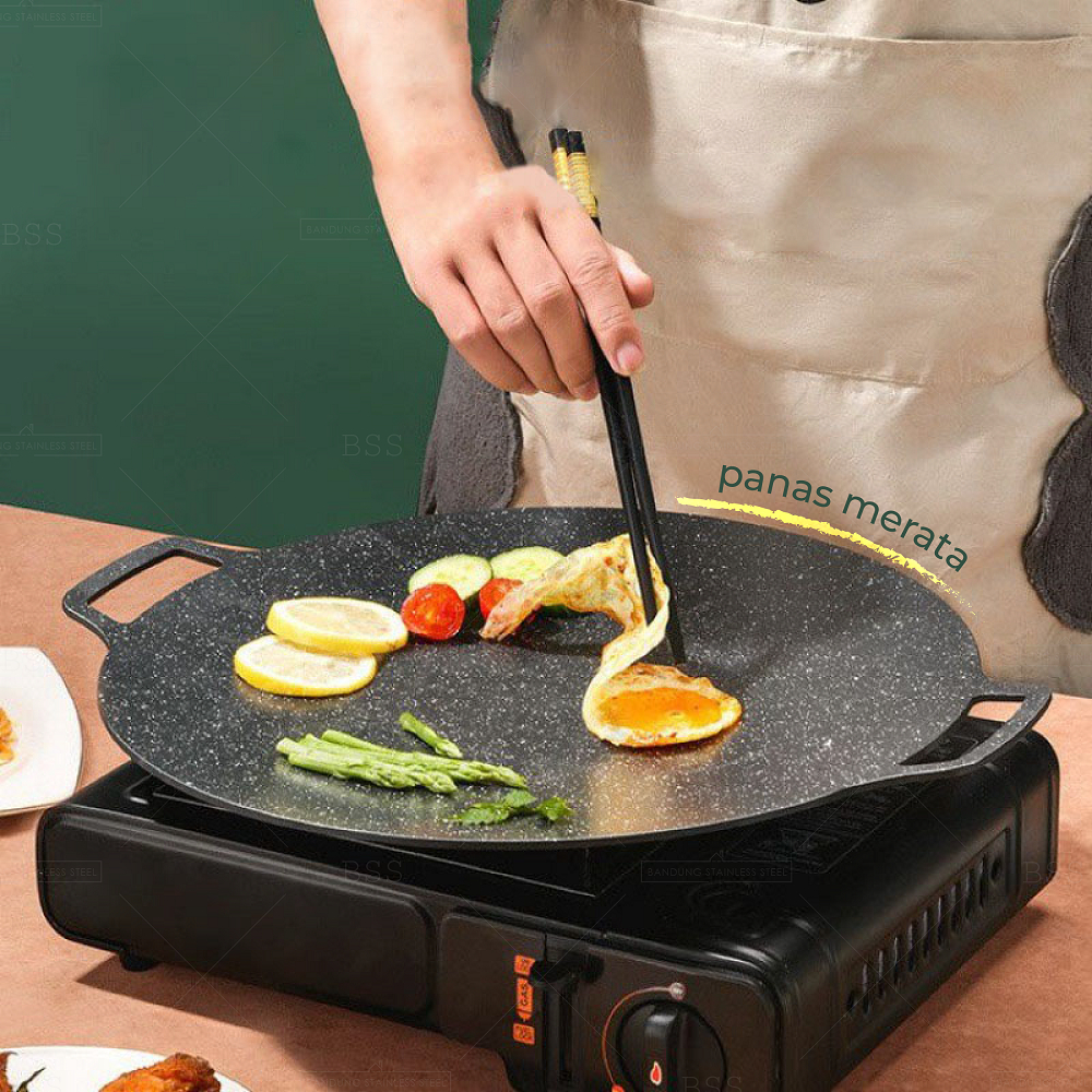 Jual Wajan Pemanggang Anti Lengket 34cm / wajan Grill BBQ Korea Anti ...