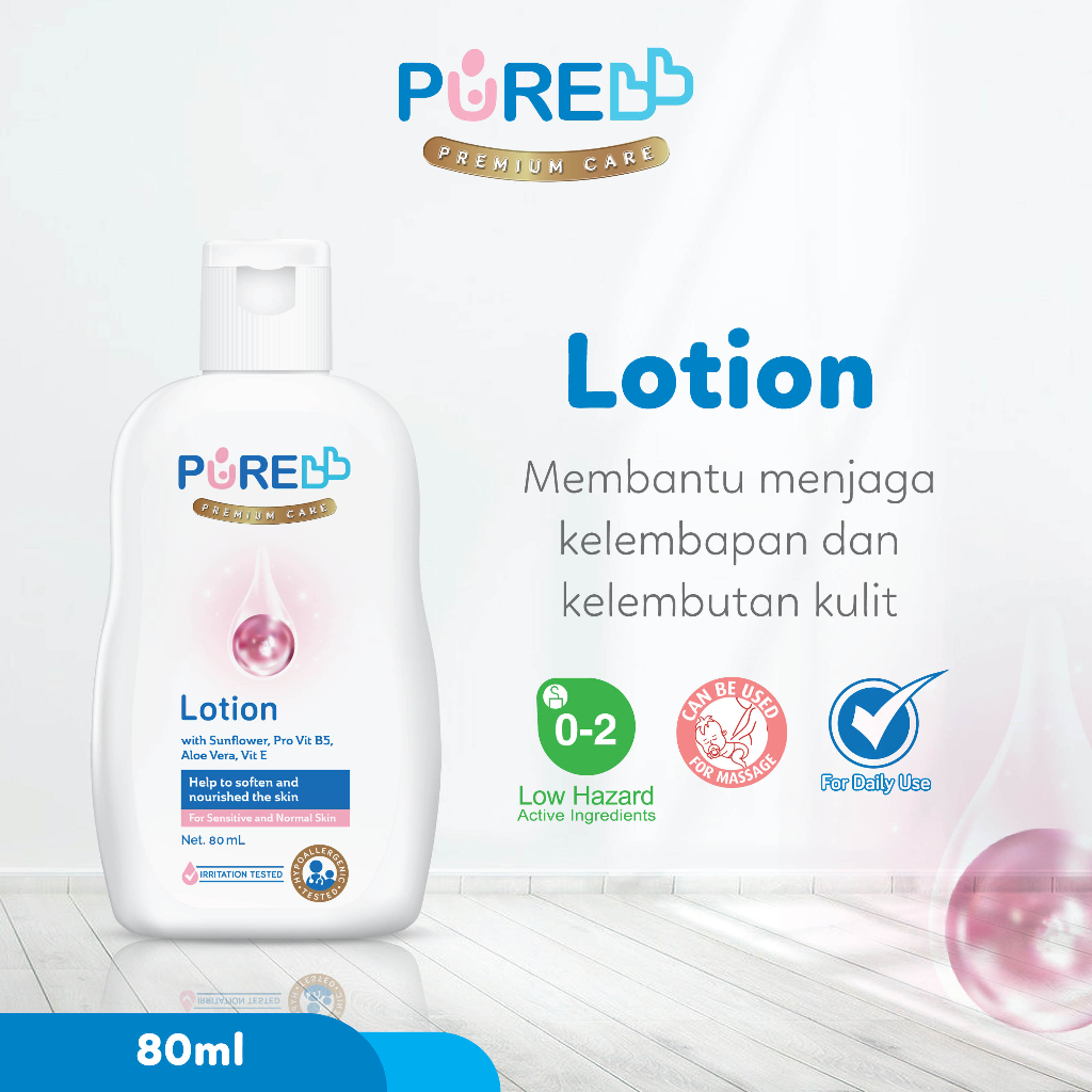 Jual PURE BB Lotion Bayi Berbahan Natural pH Balance 80ml dan 200ml ...