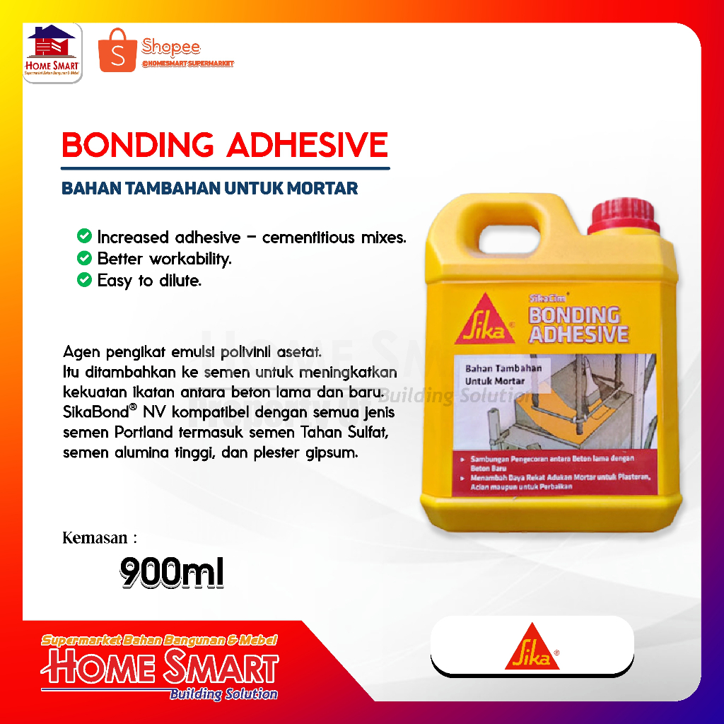Jual SIKA BONDING ADHESIVE 900 ML - LEM SAMBUNGAN BETON | Shopee Indonesia