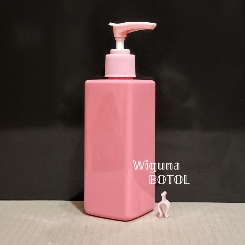 Jual Botol Pump 250ml model Kotak Pump Clip Pink / Botol Pet 250ml ...