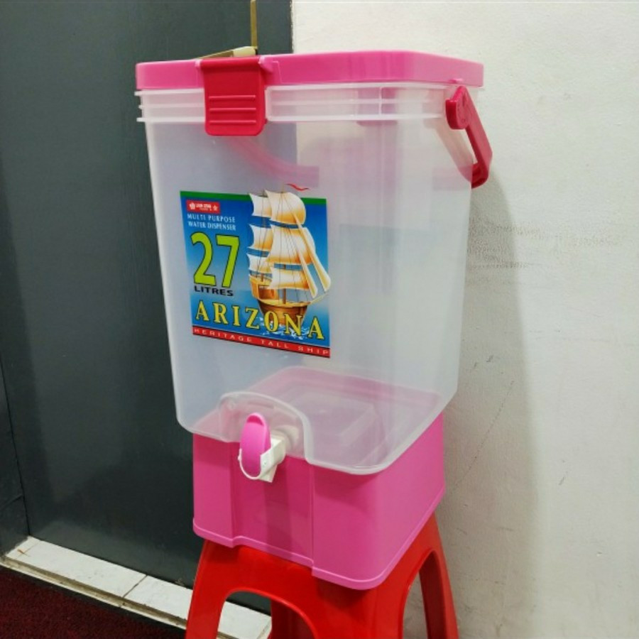 Jual Drink Jar 27 Liter Arizona Lion Star D 27 Plastik / Ember + Kran Cuci Tangan / Aquarium Es ...