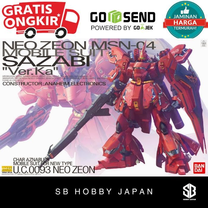 Jual MG SAZABI VER KA MSN-04 / GUNDAM BANDAI 1/100 MASTER GRADE ...