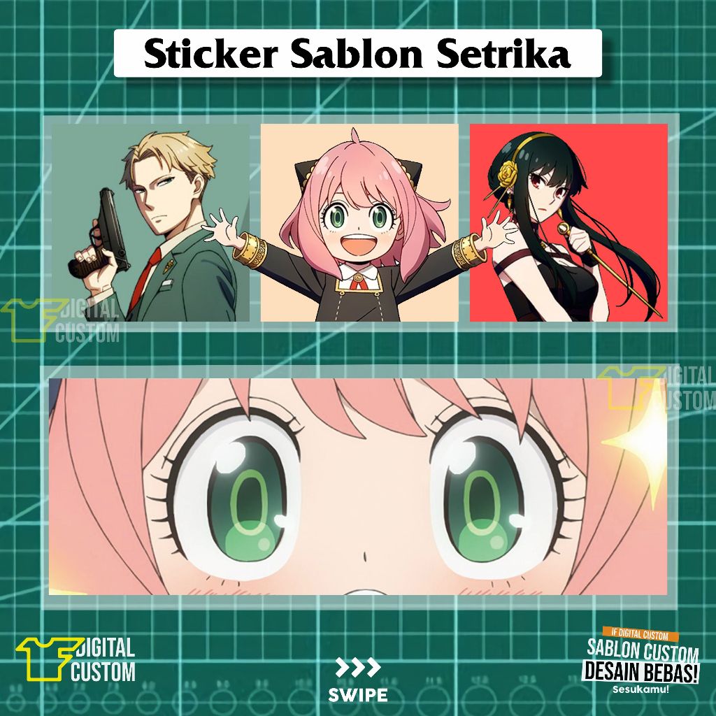 Jual Stiker Kain Sticker Sablon Setrika DTF Anime Spy X Family Anya ...