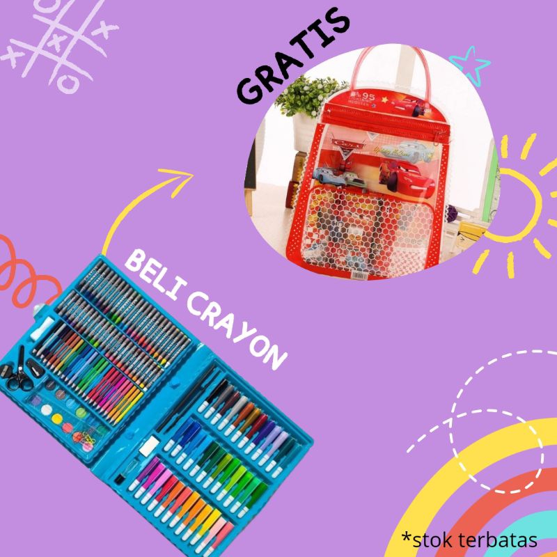 Jual Krayon Warnaan Crayon Set 68 dan 150 Pcs Crayon Oil Paste Pensil ...