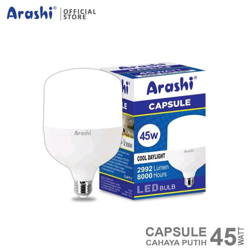 Jual ARASHI LAMPU LED CAPSULE 45W 45 WATT CAHAYA PUTIH GARANSI 1 TAHUN ...